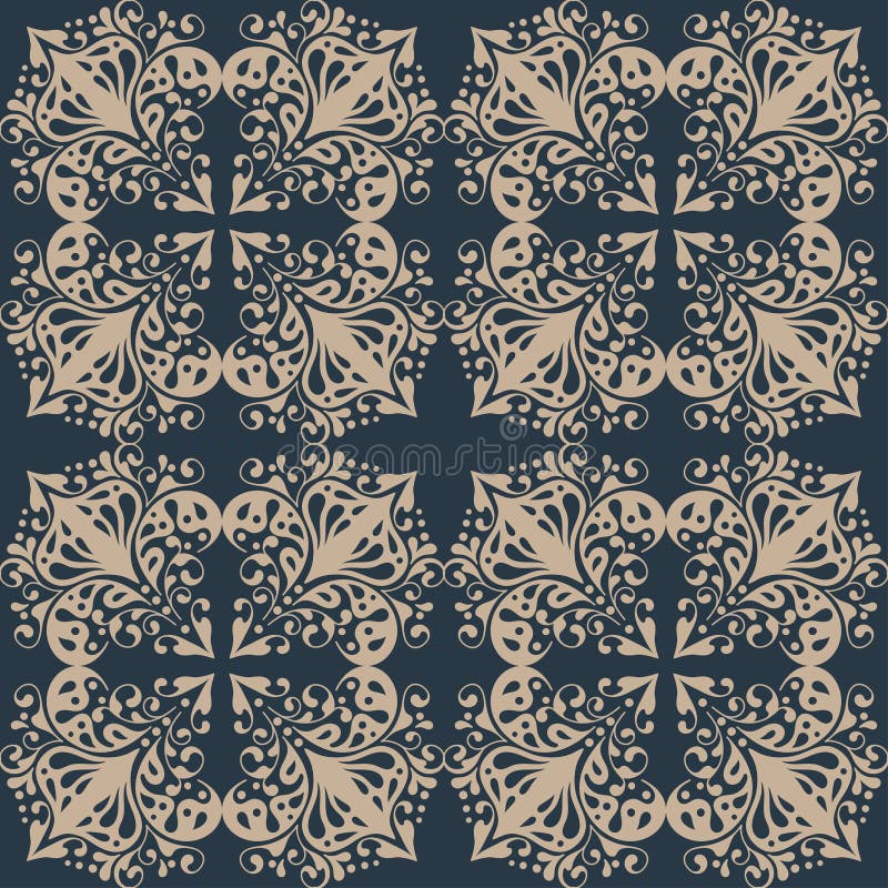 Damask Vector Floral Pattern Stock Vector - Illustration of renaissance ...