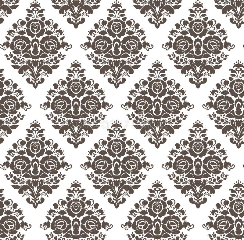 Damask Vector Pattern Simple Seamless Flower Elegant Stock Illustration ...