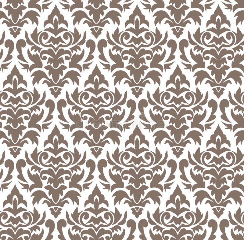 Damask Vector Pattern Simple Seamless Flower Elegant Stock Illustration ...