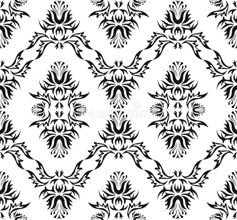 Damask (Victorian) Seamless Pattern Stock Vector - Illustration of ...