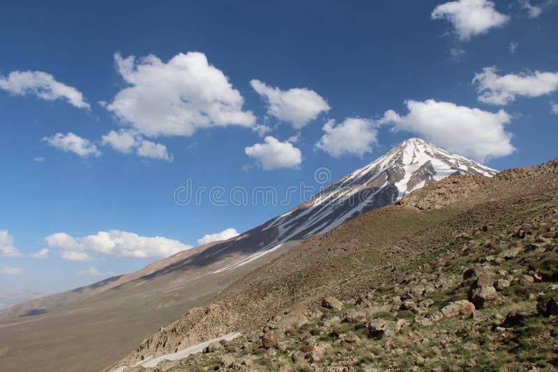 Damavand Peak with Small and Large Rocks Stock Photo - Image of ...