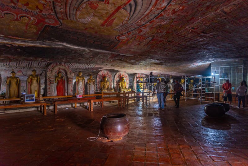 Dambulla, Sri Lanka, February 10, 2022: Interior of Dambulla Cav ...