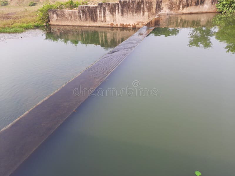Dame in the River . Dam in the River Rural. Stock Image - Image of ...
