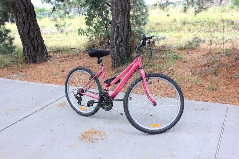 Dames roze fiets stock afbeelding. Image of alternatief - 30861155
