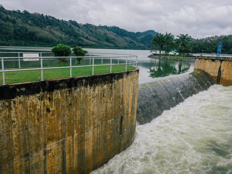 Damn with flood stock photo. Image of thailand, water - 83606024