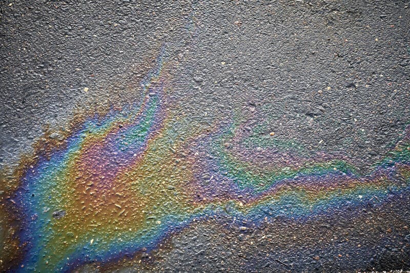Damp Surface in a Parking Spot, Showing a Fuel Leak from a Car. Stock ...