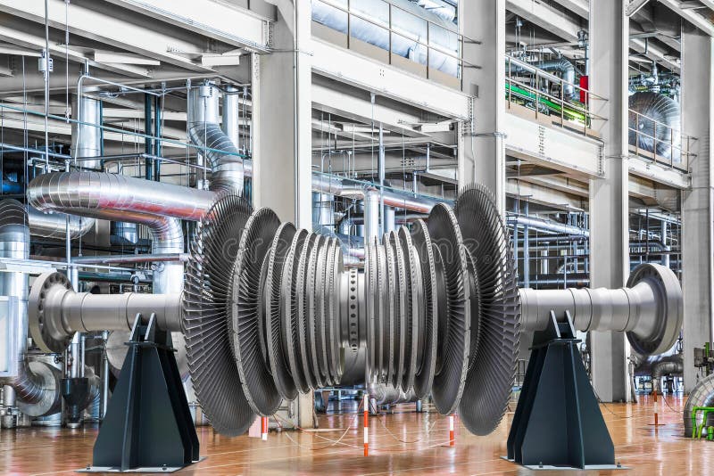 Dampfturbine Des Stromgenerators in Einer Industriellen Thermischen ...