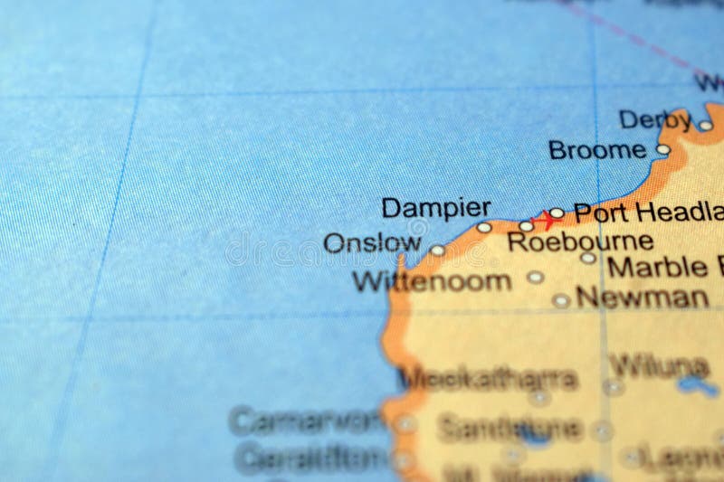 Dampier-Australia Political Map or Administrative Map with Blurry ...