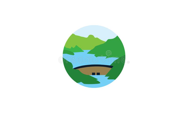 Dams River with Nature View Logo Vector Icon Design Stock Vector ...