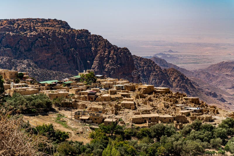 Dana village in Jordan stock image. Image of desert - 259827987