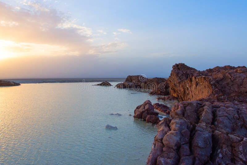 Danakil Salt Flats in Sunset, Ethiopia Stock Image - Image of beautiful ...