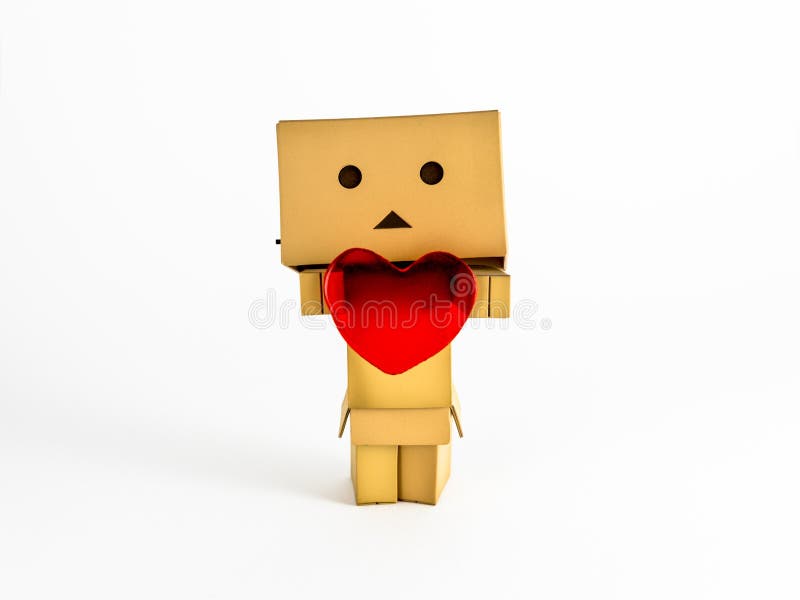 Danbo holding a heart editorial photo. Image of cute - 66412346