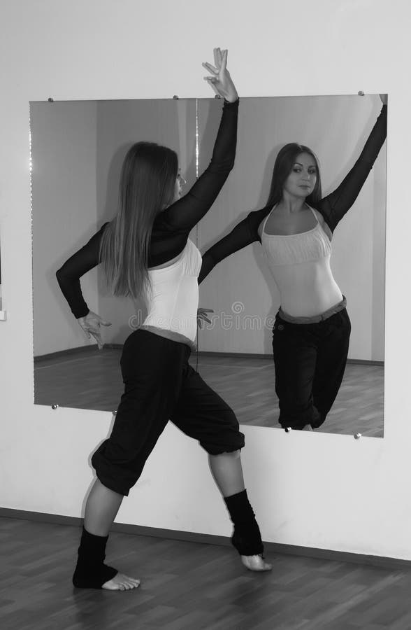 Side Splits Dance Pose by Woman Against Yellow Stock Image - Image of ...