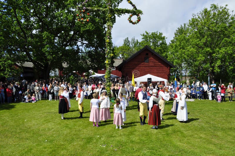 Dance Around the Midsummer Tree Editorial Photography - Image of people ...
