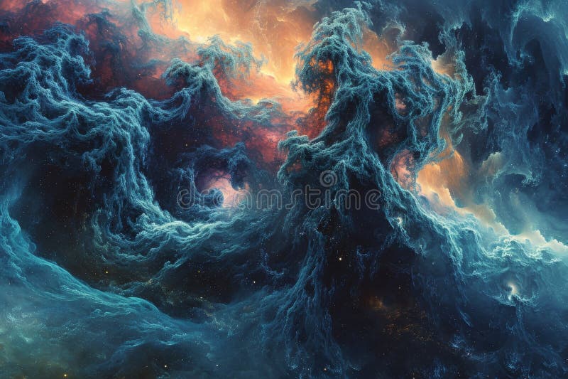 The Dance of Atomic Particles Stock Illustration - Illustration of ...