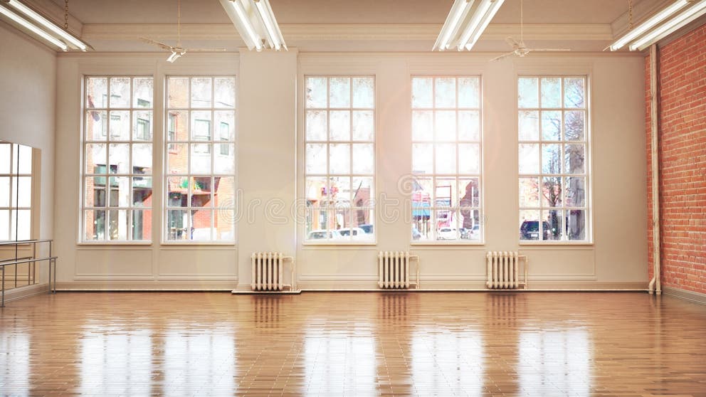 Dance or Ballet Studio Interior Stock Illustration - Illustration of ...