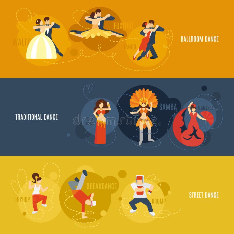 Dance Banner Set stock vector. Illustration of collection - 49367861
