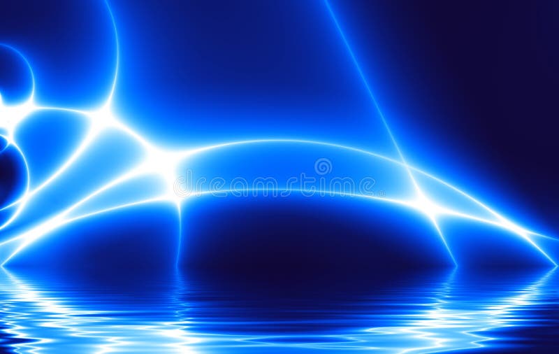 Dance of Blue Lights Overwater Stock Illustration - Illustration of ...