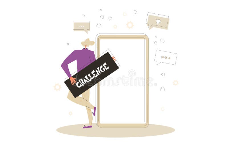 Dance Challenge Flat Vector Social Media Announce Stock Vector ...