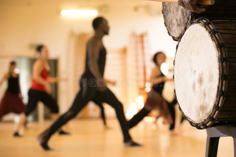 Dance Class with African Drums Stock Image - Image of leisure, drums ...