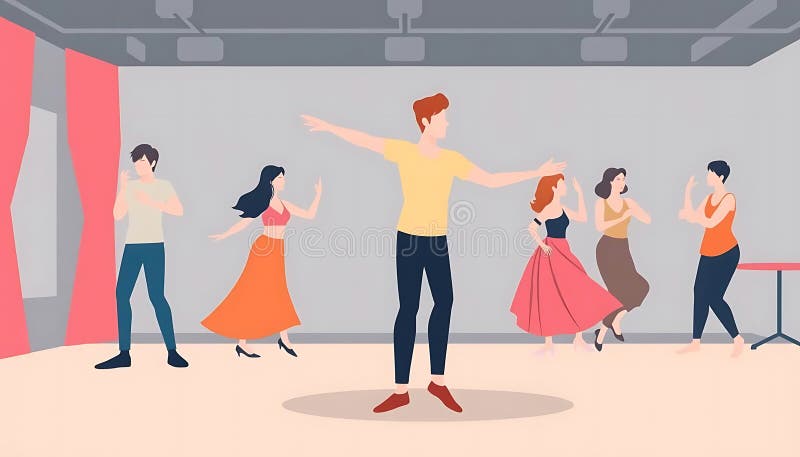 AI-Generated Dance Class Illustration Stock Illustration - Illustration ...