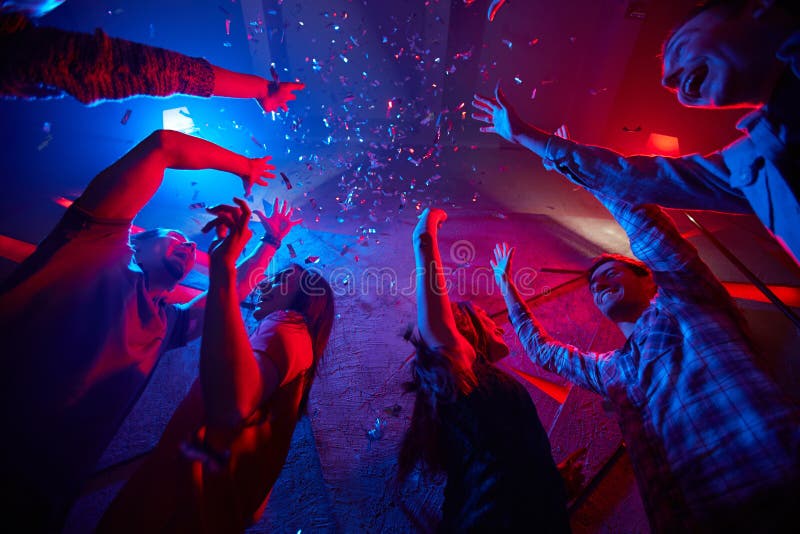 Dance in confetti stock image. Image of enjoying, nightlife - 84352117