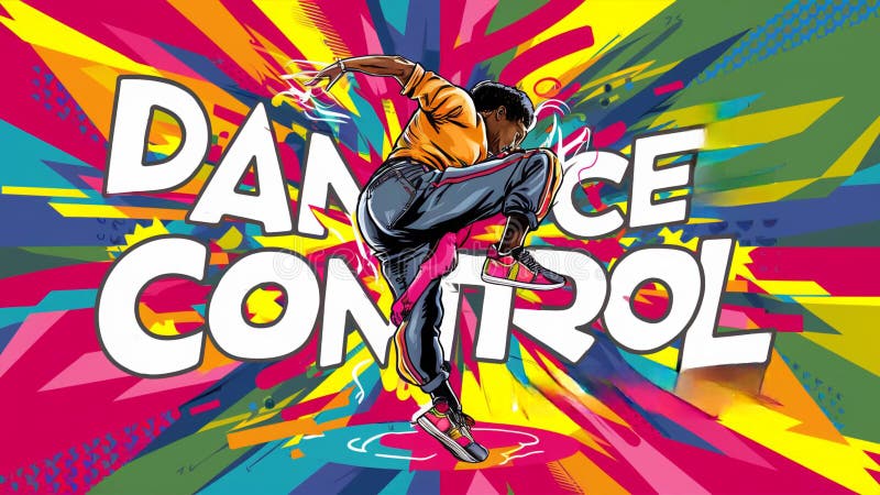 Dance Control Funky Text Illustration Stock Illustration - Illustration ...