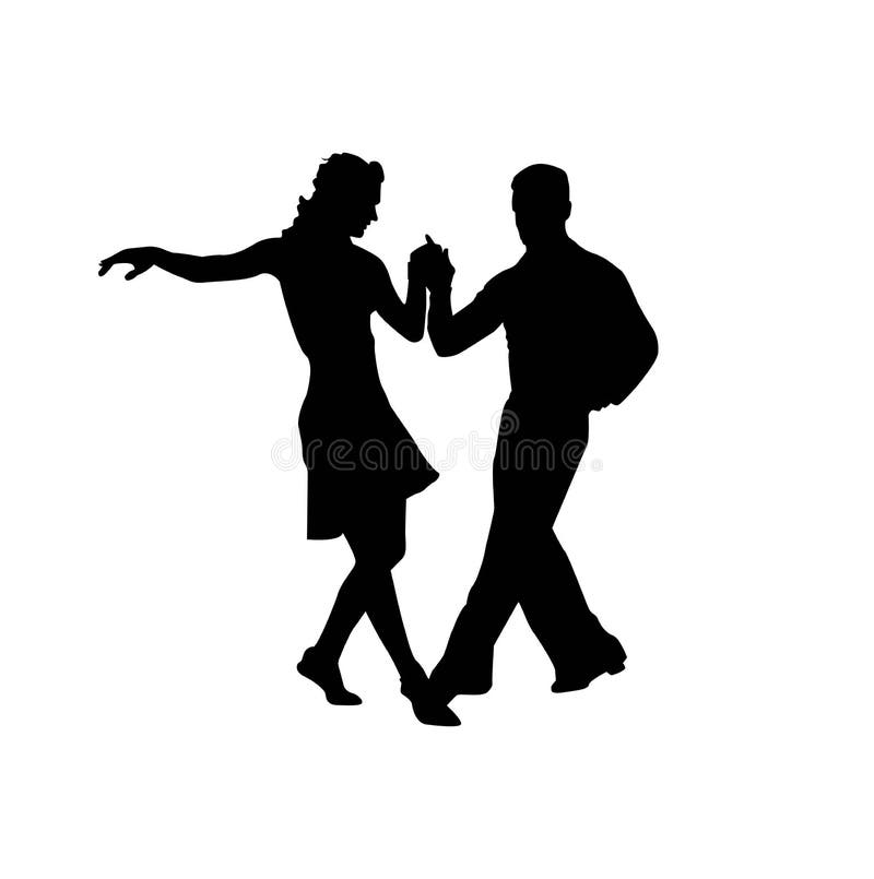 Dance couple silhouette stock vector. Illustration of background ...