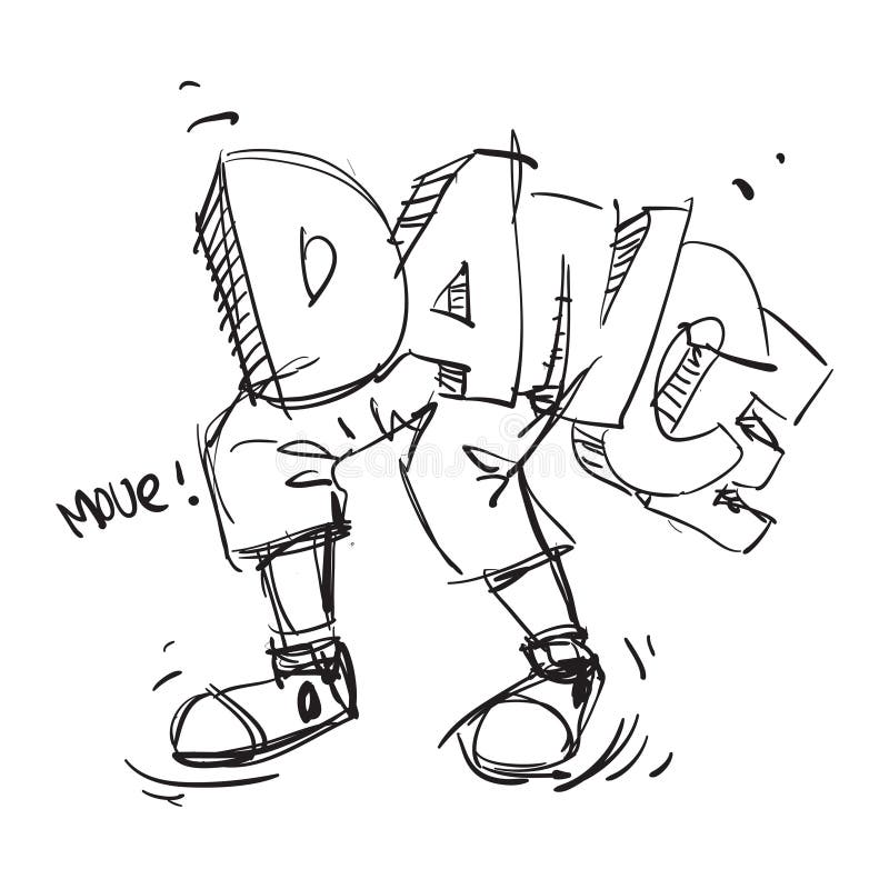 Dance Doodle Vector Illustration Stock Vector - Illustration of funky ...