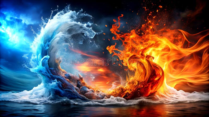 The Dance of the Elements a Dramatic and Dynamic Abstract ...