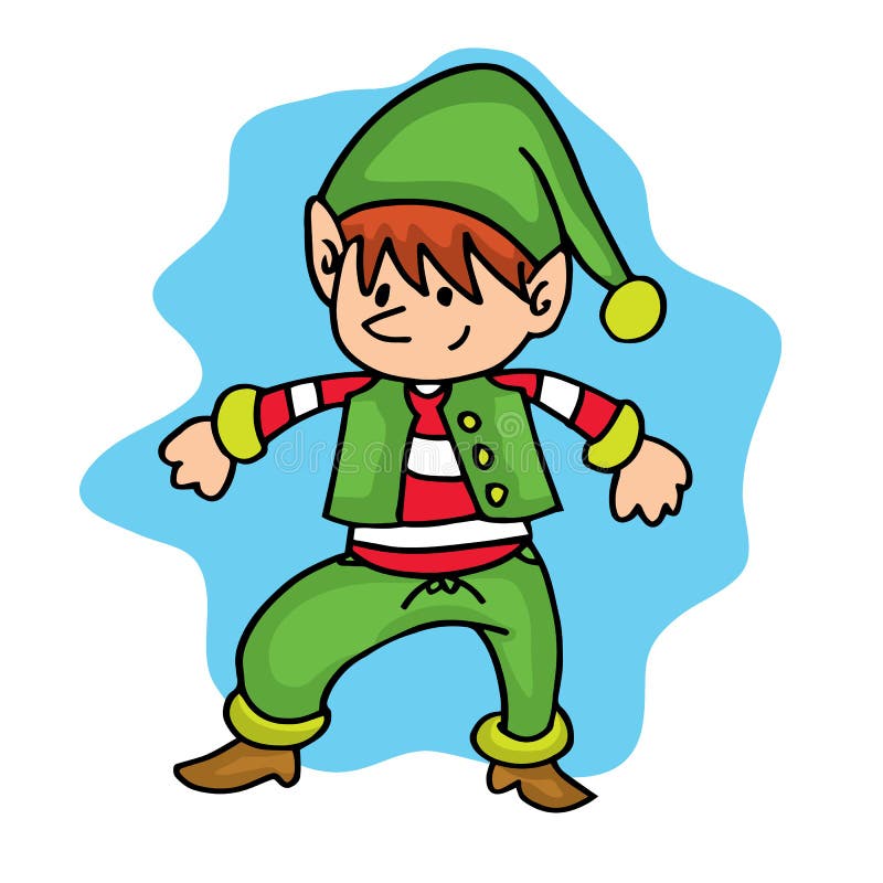 Dance Elf Christmas Character Theme Stock Vector - Illustration of cute ...