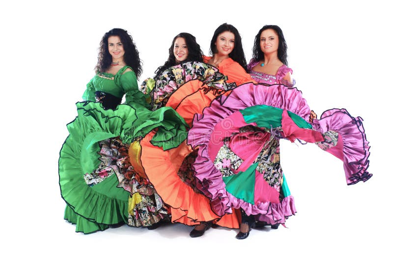 Dancing Couple, In The National Gypsy Costumes Performing Folk Dance ...