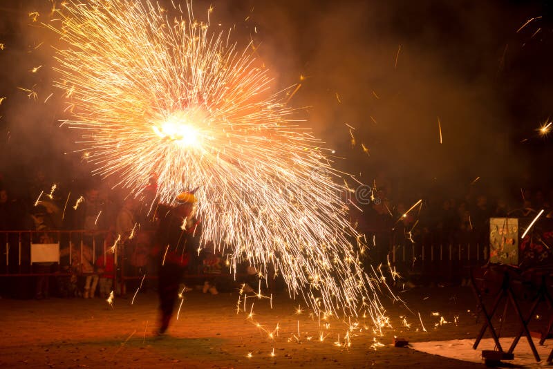 Feast of Fire and Devils, Typical of Catalonia, Spain Stock Photo ...