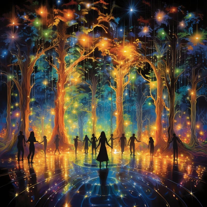 Dance of the Fireflies: Illuminated Beauty in Every Step Stock Image ...