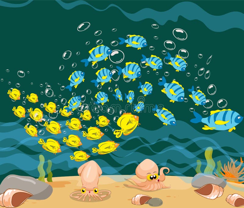 Ocean Fish. Ocean Underwater World Stock Illustration - Illustration of ...