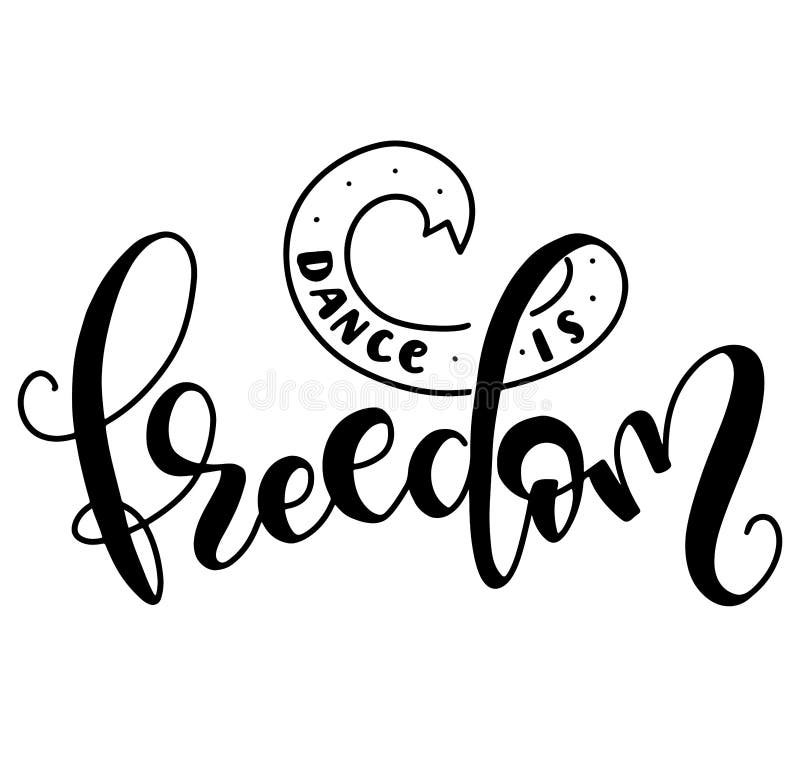 Dance is Freedom. Black Template for Banner, Poster, Flyer, Greeting ...