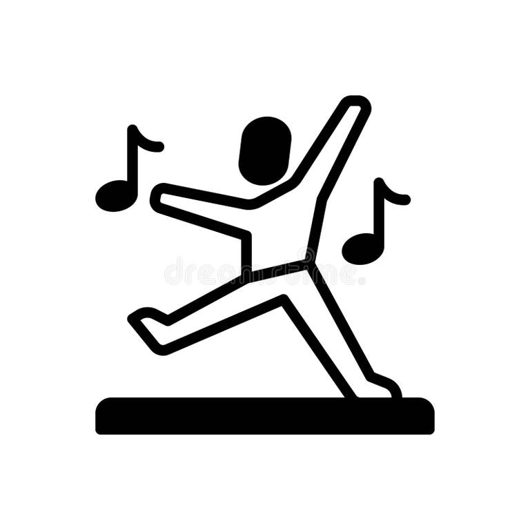 Black Solid Icon for Dance, Dancing and Music Stock Illustration ...