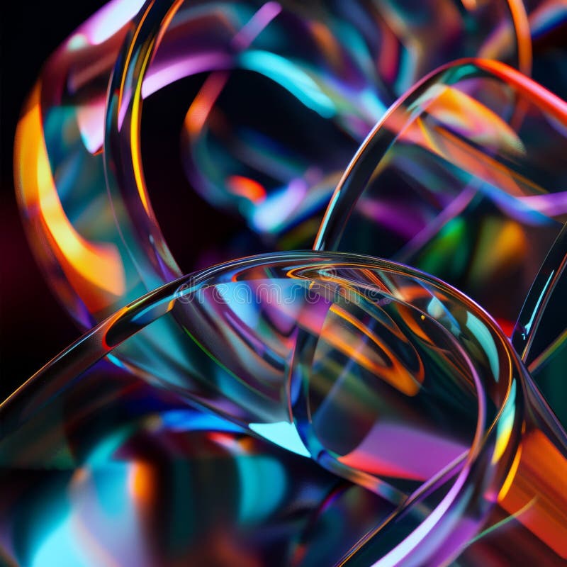 The Dance of Intertwining Shapes is a Burst of Colorful Glow Stock ...