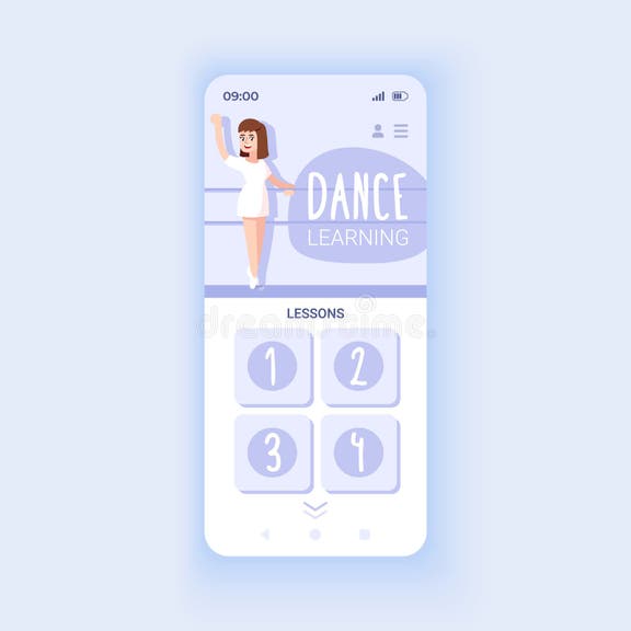 Dance Learning App Smartphone Interface Vector Template Stock Vector ...