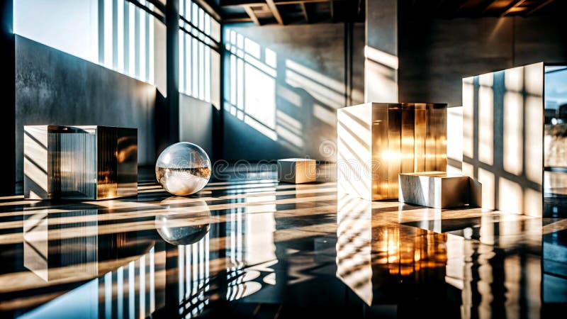 A Dance of Light and Form an Abstract Exploration of Light, Shadow, and Geometric Shapes in a ...