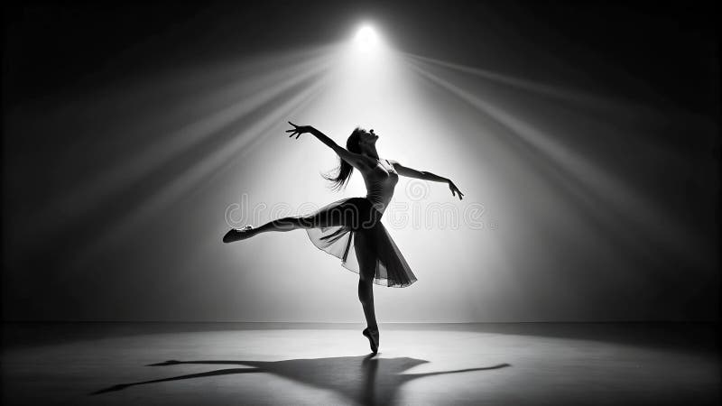 The Dance of Light and Shadow: a Playful Silhouette AI Generated Stock Illustration ...