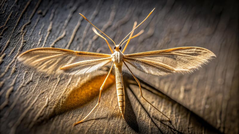 The Dance of Light and Shadow: a Plume Moth in a Play of Contrast ...