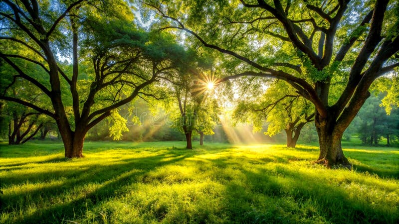 The Dance of Light and Shadow: a Sunlit Meadow Underneath a Canopy of ...