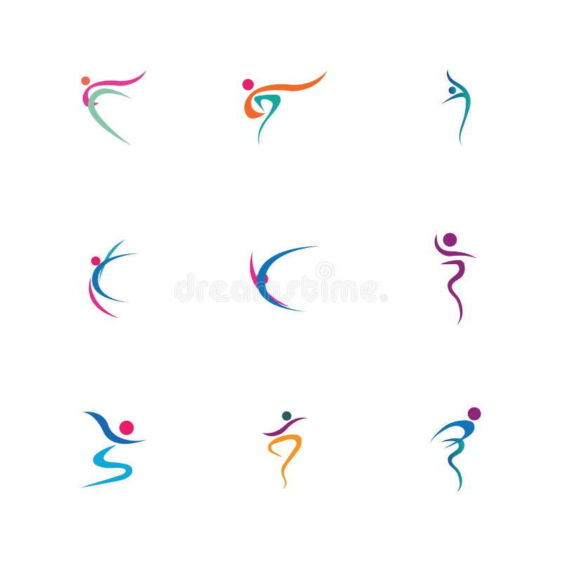 Dance Logo Vector Design Symbol Stock Vector - Illustration of body ...