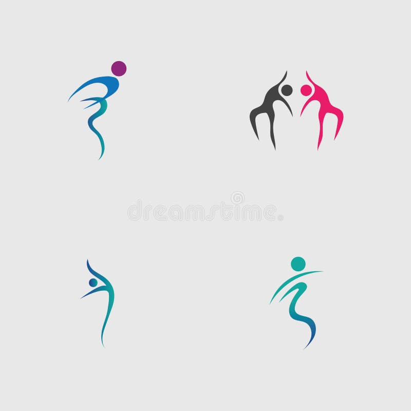 Dance Logo Vector Design Symbol Stock Vector - Illustration of motion ...