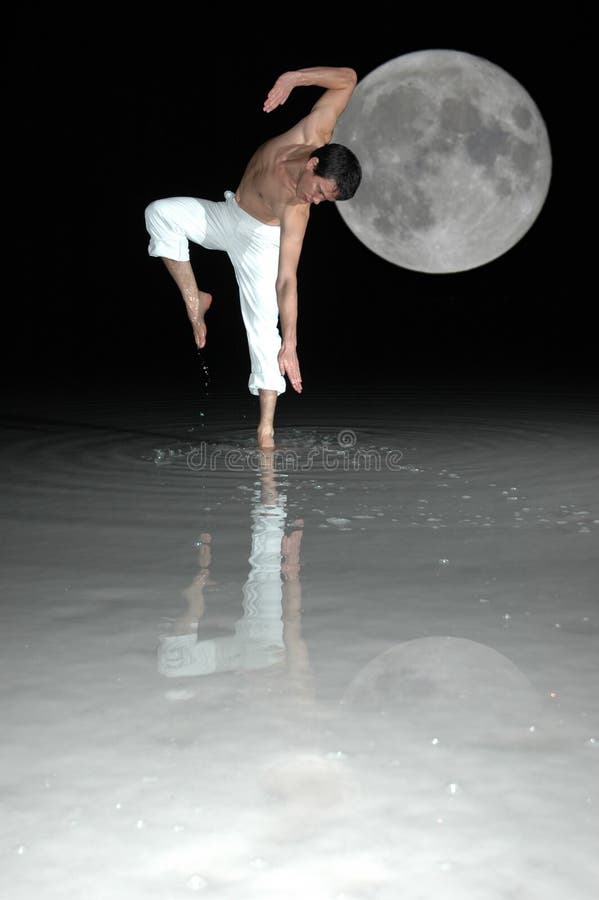 Dance with the moon stock image. Image of cold, strech - 322323