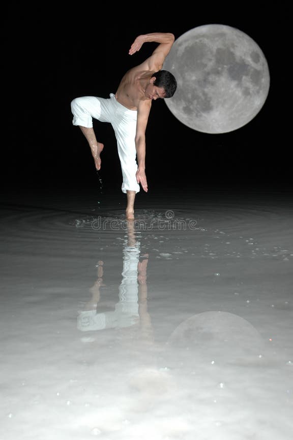Dance with the moon stock image. Image of cold, strech - 322323