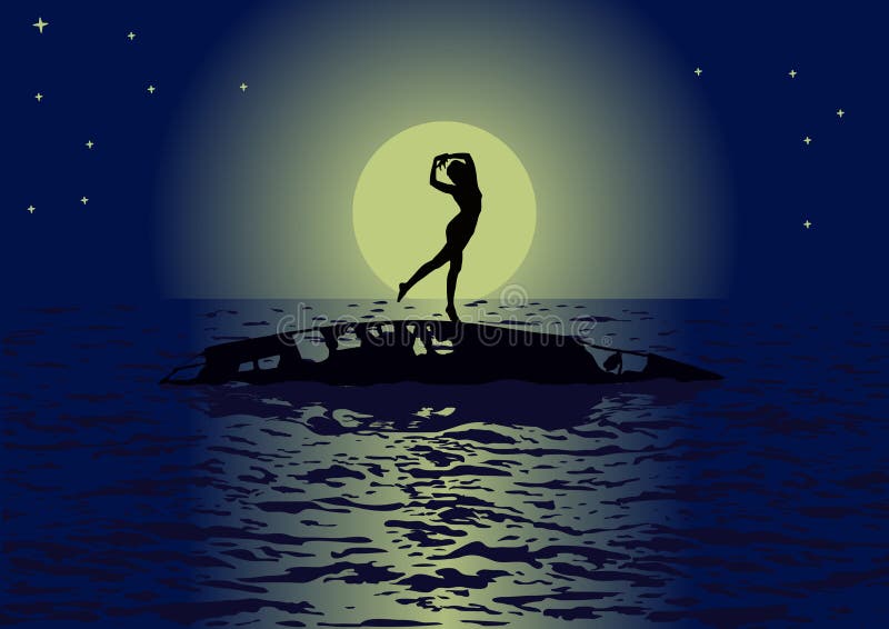 Ocean Moon Dance stock illustration. Illustration of happiness - 2070865