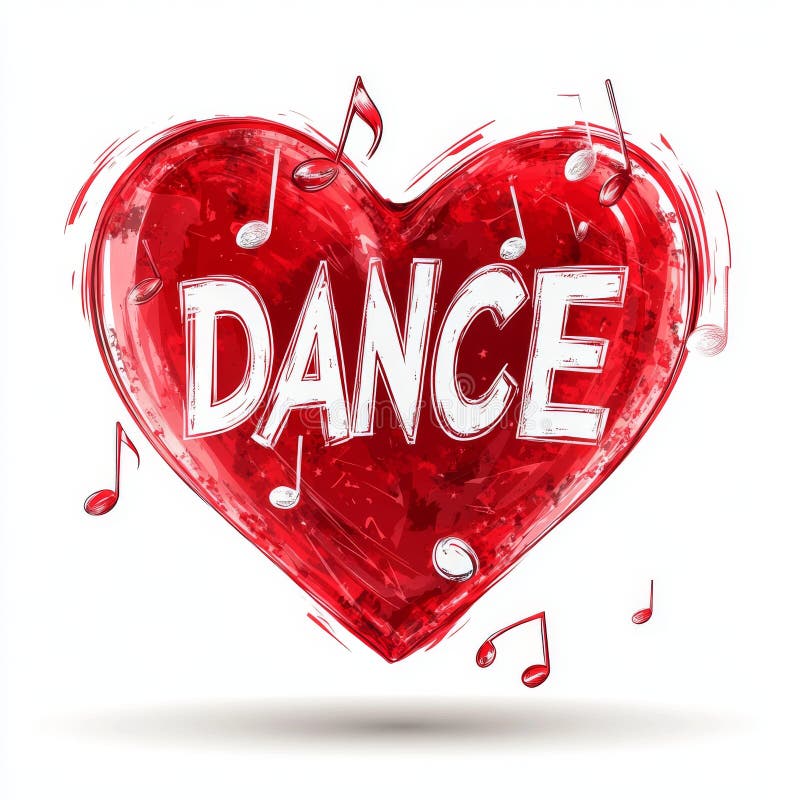 A Dance Music Valentine Icon Featuring a Red Heart on a White ...