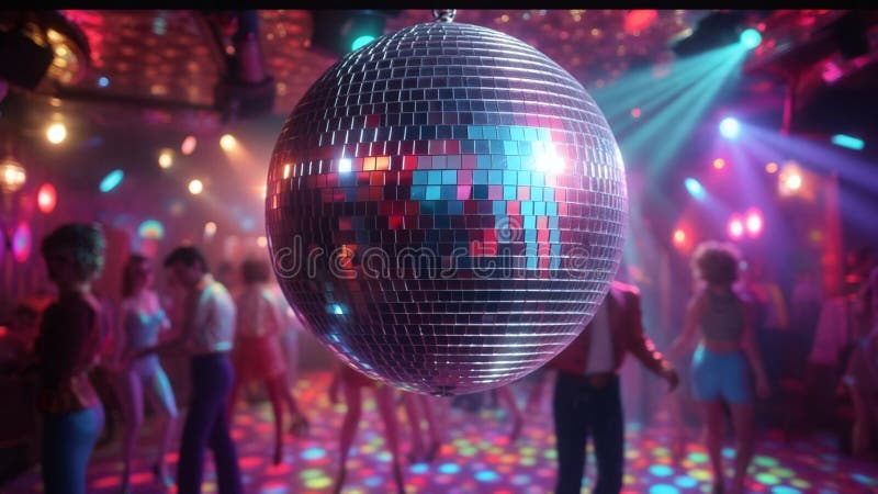 Dance Night with Disco Ball Stock Illustration - Illustration of ...